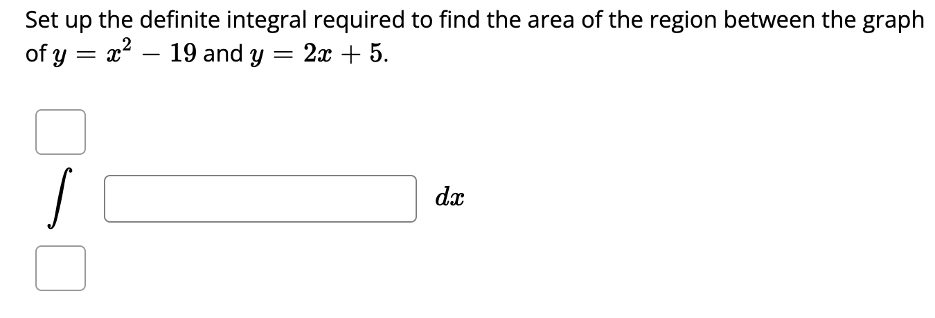 Solved Setup the integral to calculate the area between the | Chegg.com