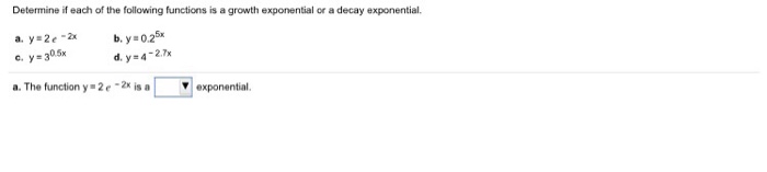 Solved Which of the functions shown below are exponential | Chegg.com