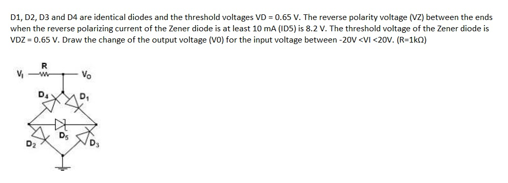 Solved D1, D2, D3 and D4 are identical diodes and the | Chegg.com