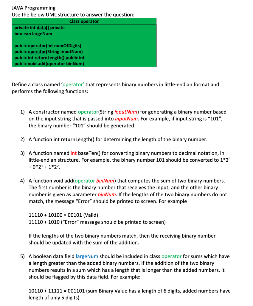 Solved JAVA Programming Use the below UML structure to | Chegg.com