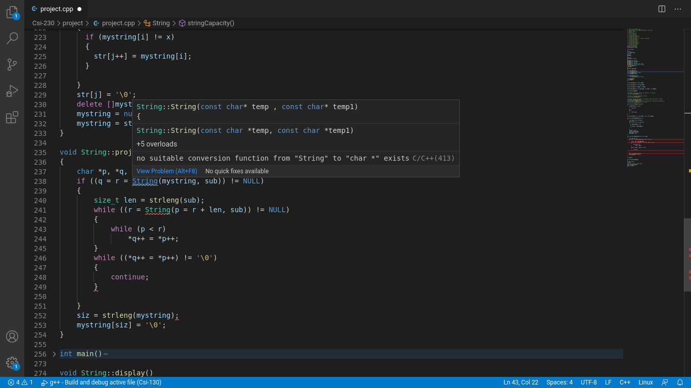 Solved Finial project was to create and implement the string | Chegg.com