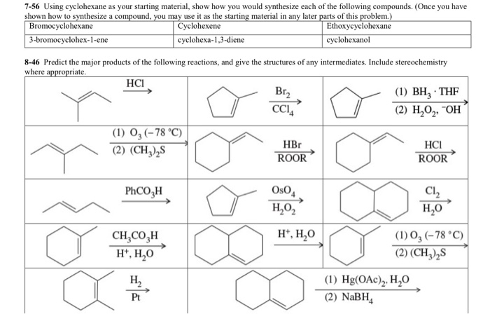 Solved 7-56 Using cyclohexane as your starting material, | Chegg.com
