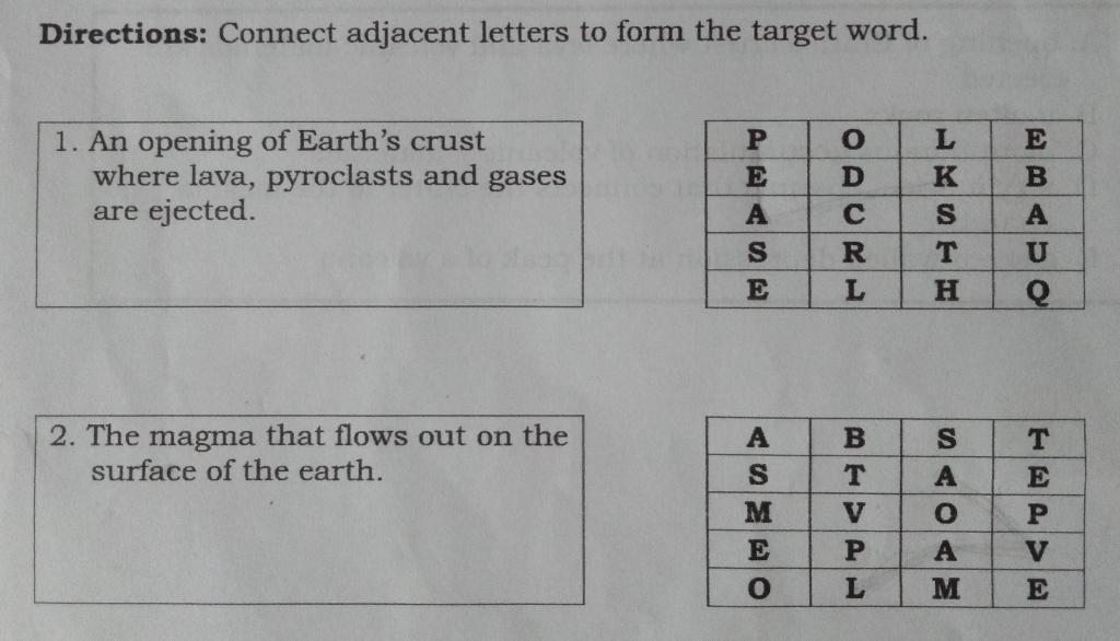 Solved Directions: Connect adjacent letters to form the | Chegg.com