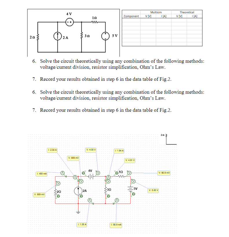 Solved Please find all theoretical current and voltage | Chegg.com