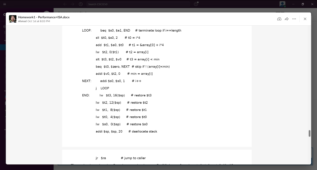 Solved Search CSC1250 Homework1 - Performance+ISA.docx Ahmad | Chegg.com