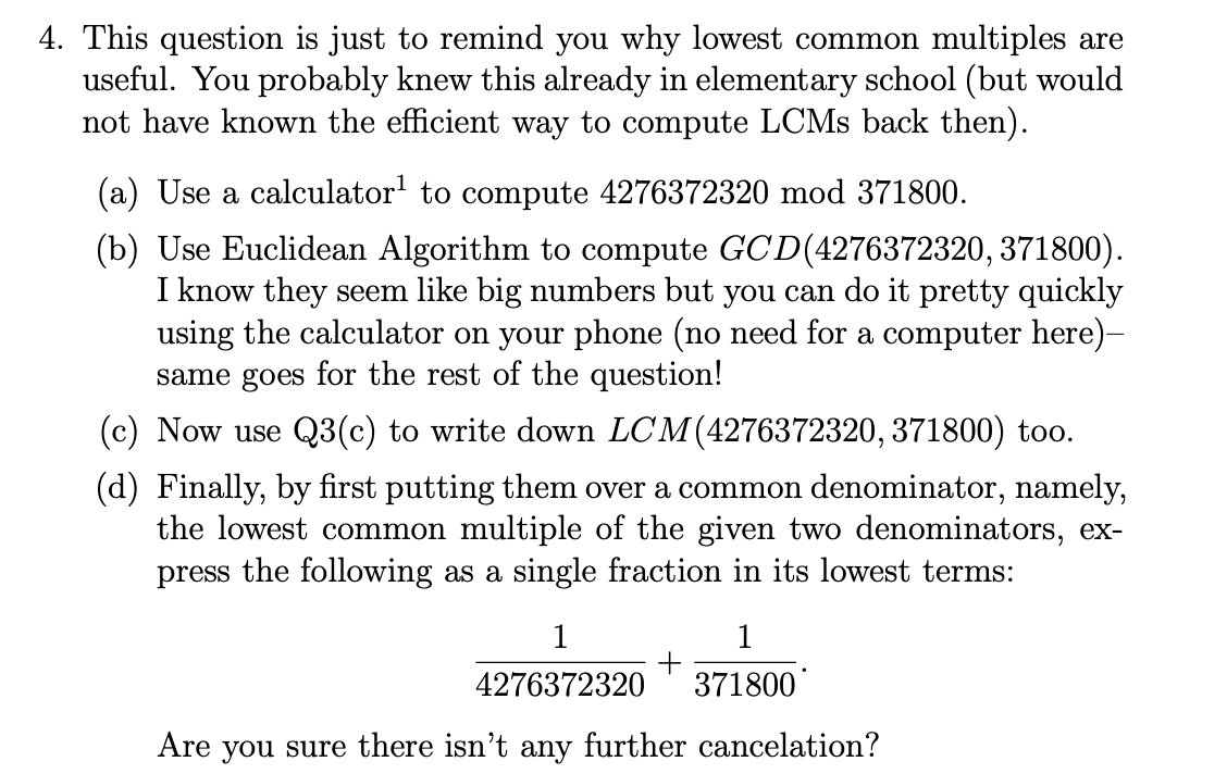 Solved 4. This question is just to remind you why lowest | Chegg.com