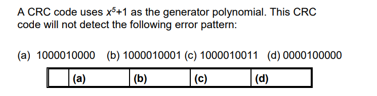 Solved 13) A communication system uses a CRC-12 code. This | Chegg.com