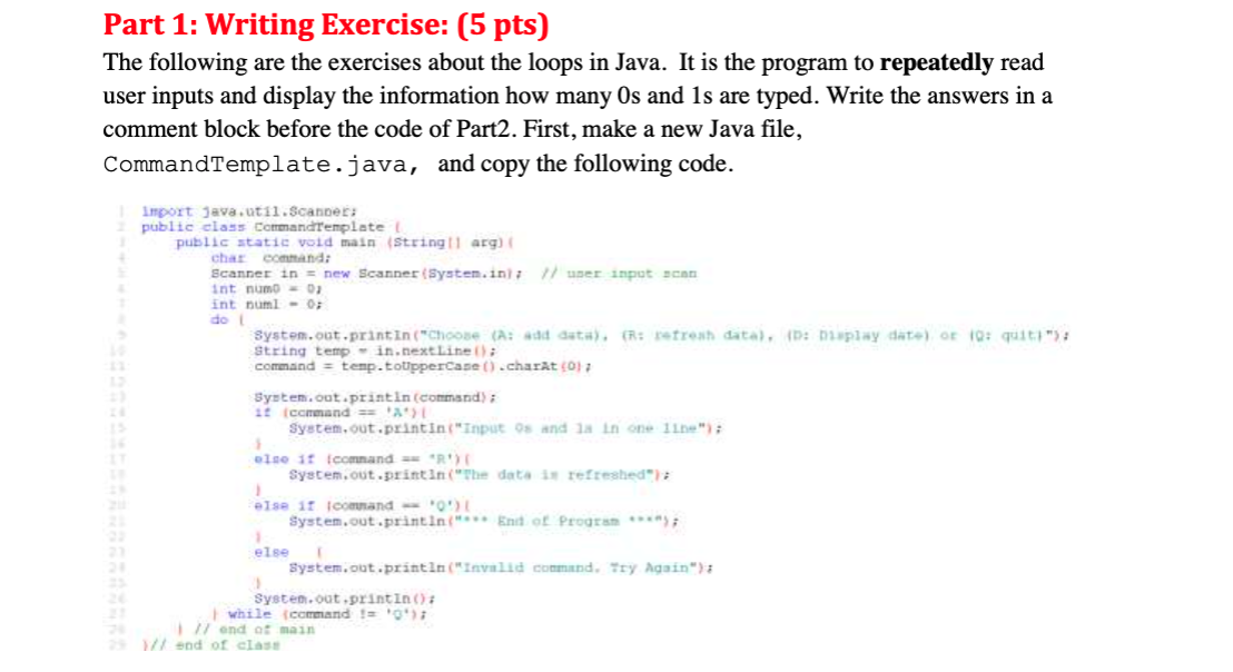 Solved Topics Loops (Chapter 4) Use the following | Chegg.com