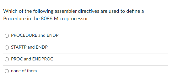 Solved Which of the following assembler directives are used | Chegg.com