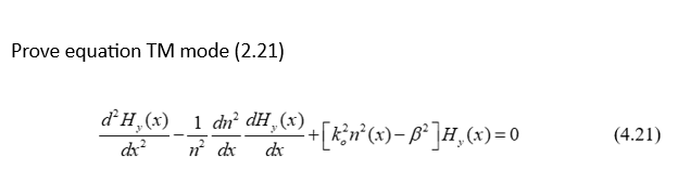 Solved Prove equation TM mode (2.21) | Chegg.com