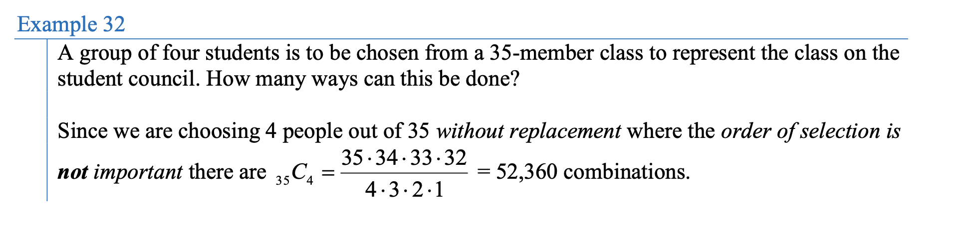 Solved Example 32 A group of four students is to be chosen | Chegg.com