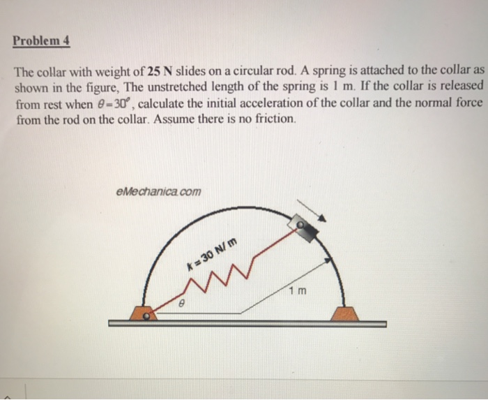 Solved The collar with weight of 25 N slides on a circular | Chegg.com