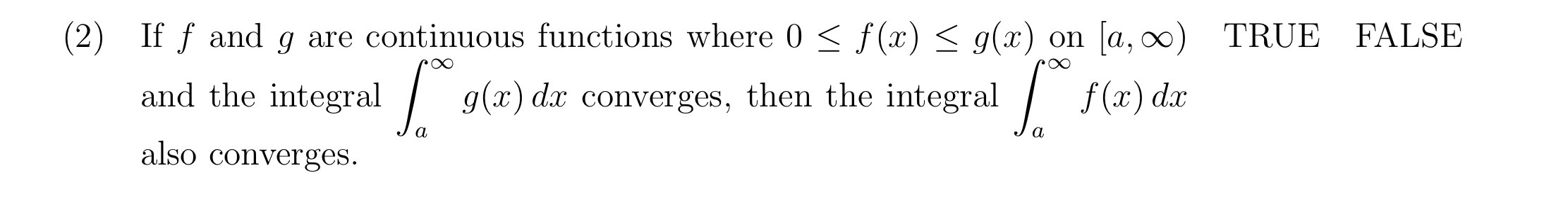 Solved (2) If f and g are continuous functions where | Chegg.com