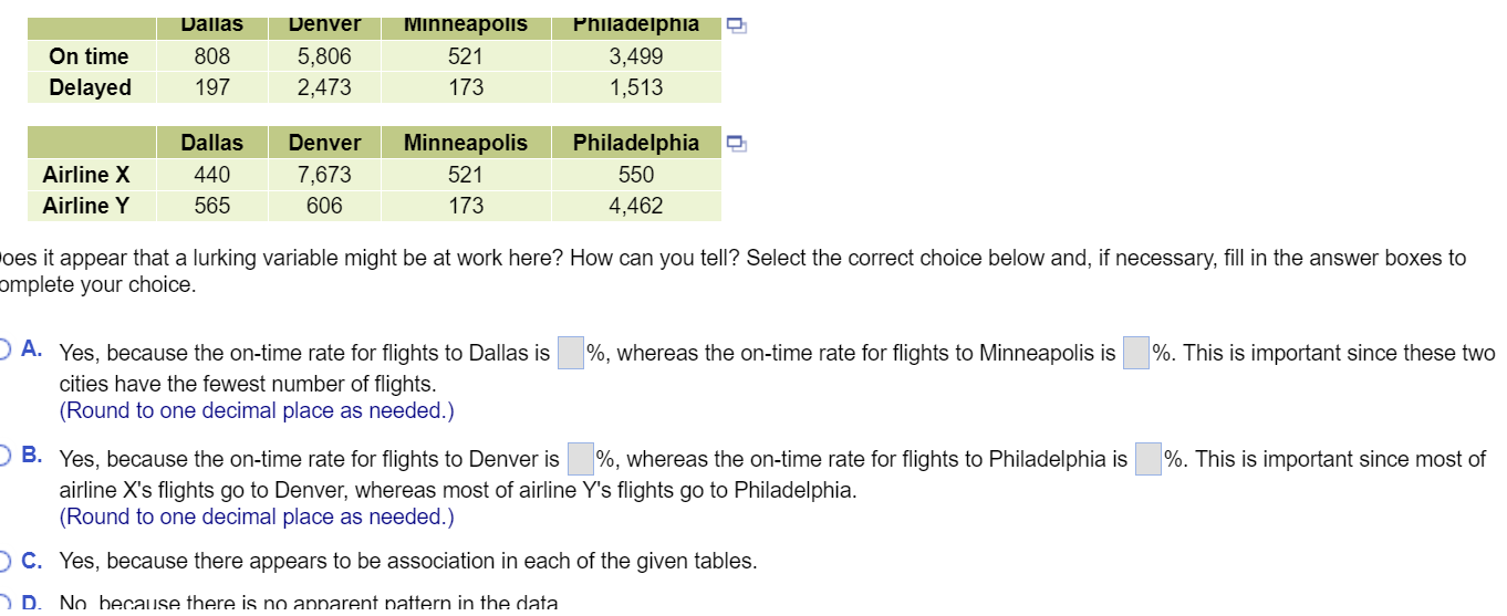 Solved oes it appear that a lurking variable might be at | Chegg.com