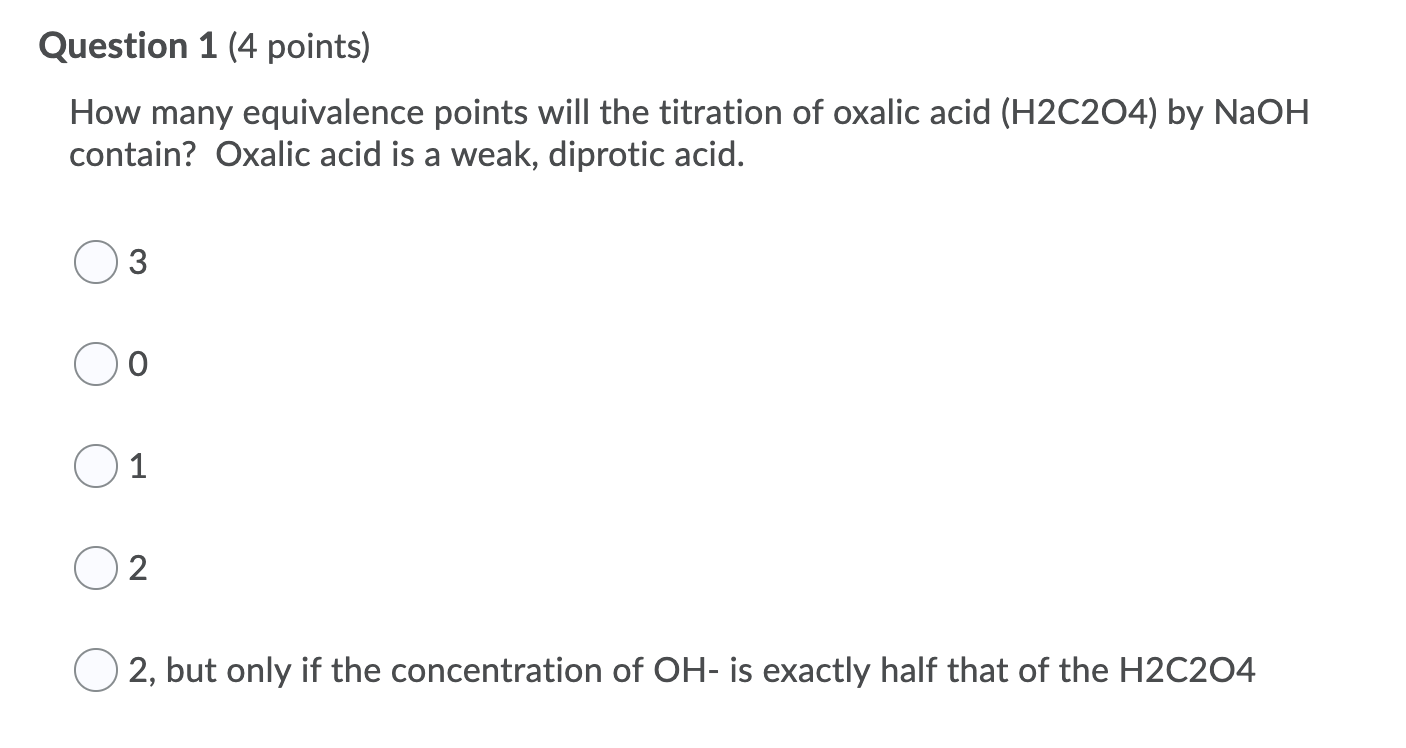 Solved Question 1 (4 points) How many equivalence points | Chegg.com