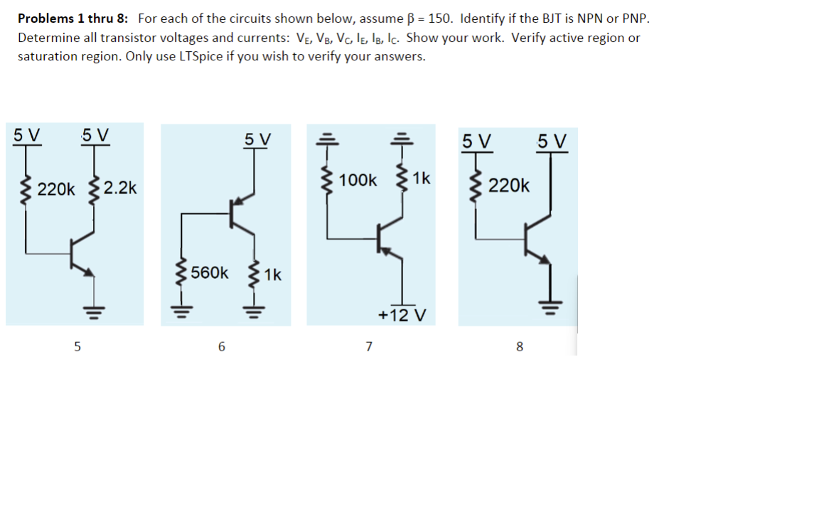 Solved Problems 1 thru 8: For each of the circuits shown | Chegg.com