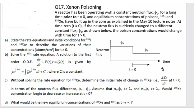 Solved Xenon Poisoning A reactor has been operating with a | Chegg.com