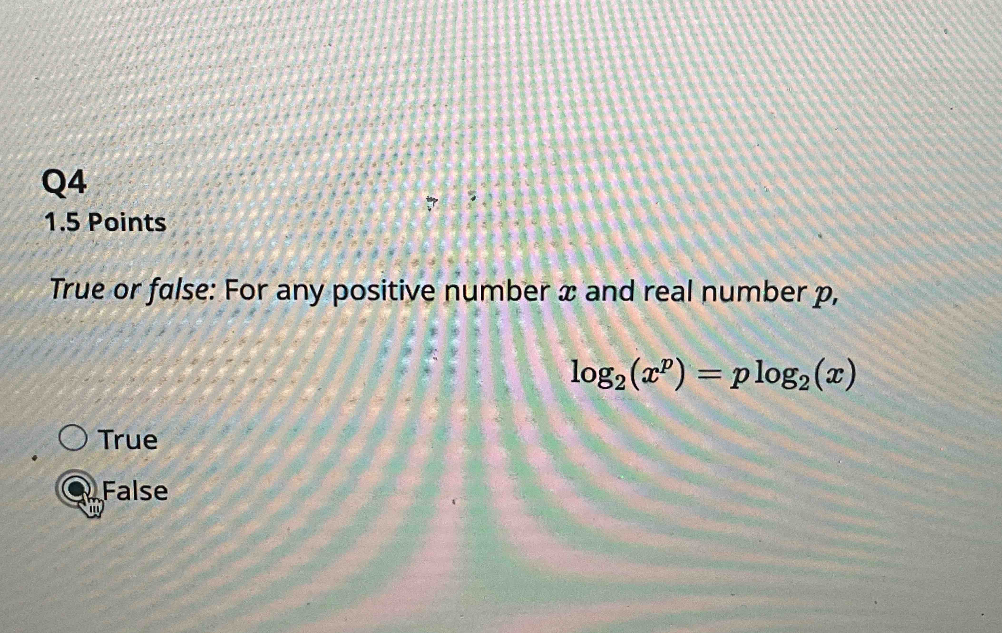 Solved True or false: For any positive number x ﻿and real | Chegg.com