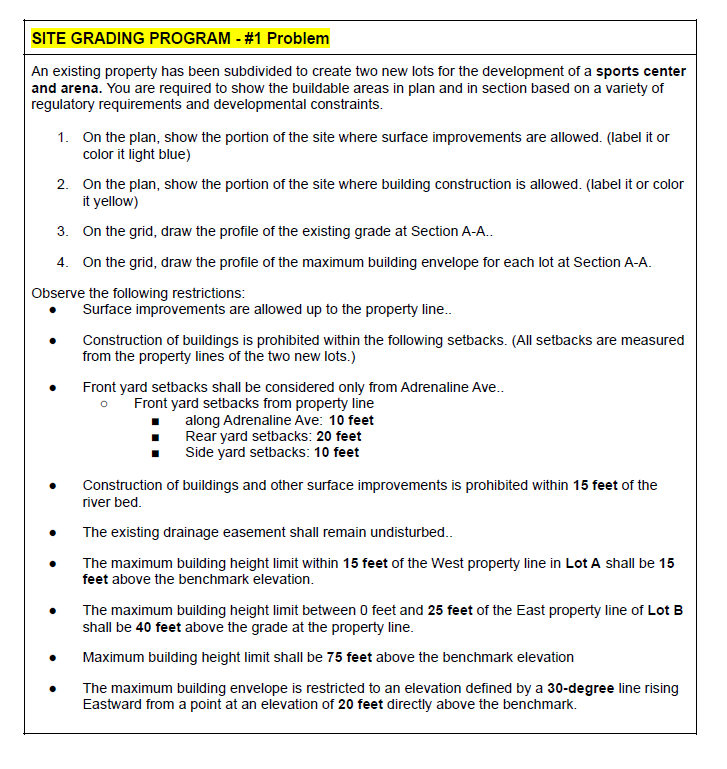 Solved SITE GRADING PROGRAM - #1 Problem An existing | Chegg.com