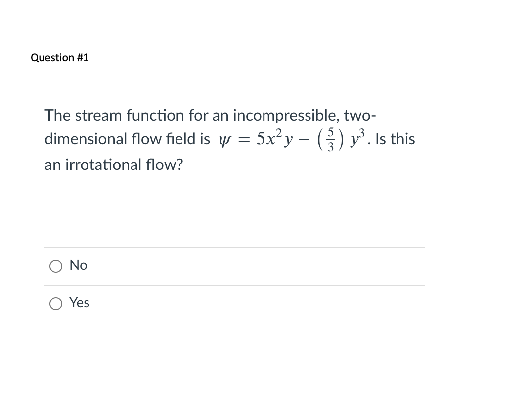 Solved Question #1 The stream function for an | Chegg.com