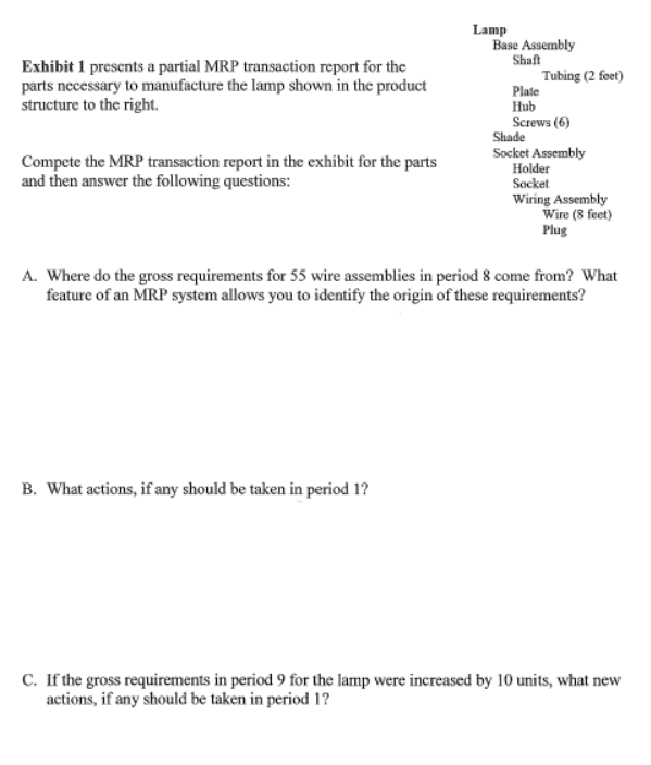 Solved Exhibit 1 presents a partial MRP transaction report | Chegg.com