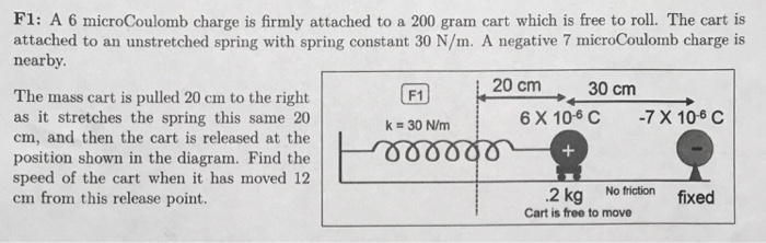 Solved Fl: A 6 microCoulomb charge is firmly attached to a | Chegg.com