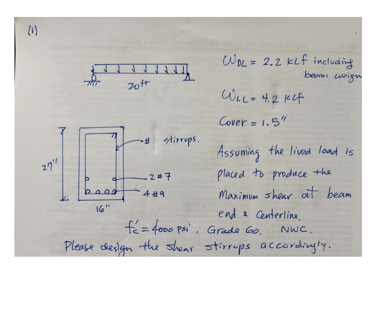 Solved \omega _D L=2.2 ﻿kLf including beam weign [ \omega _L | Chegg.com
