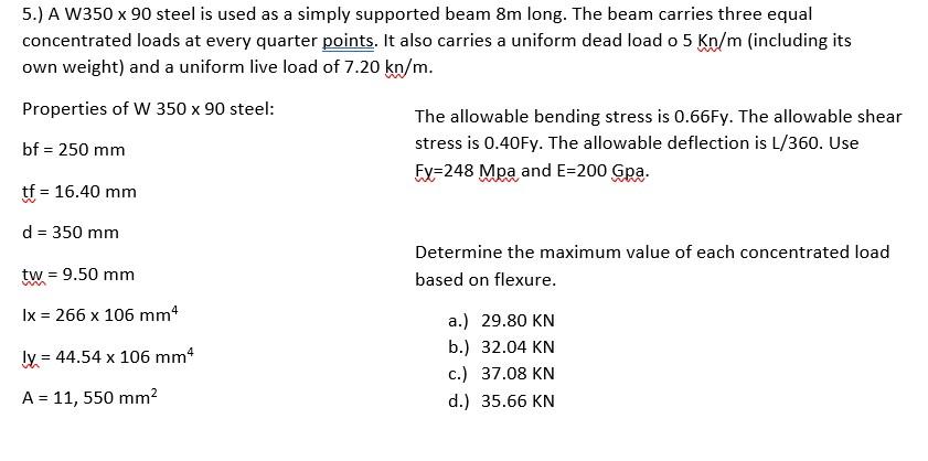 Solved 4.) A 150 x 90 x 12 angular section is welded to a | Chegg.com
