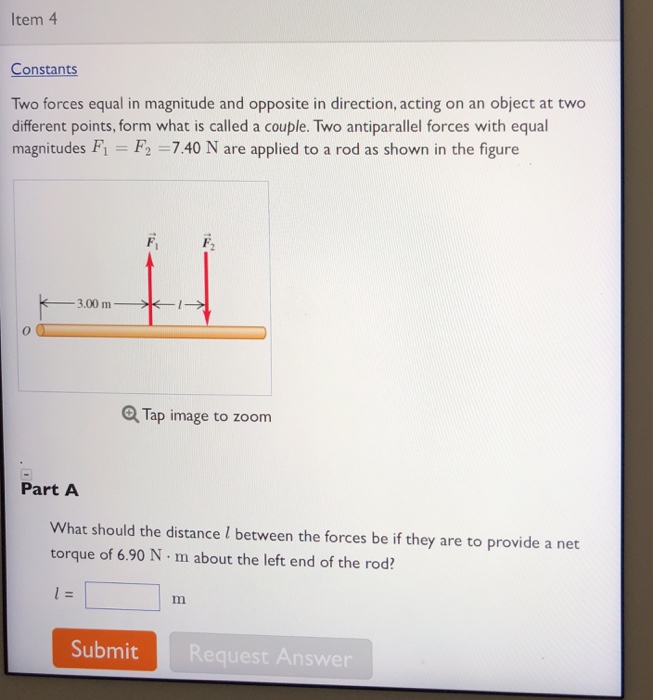 Solved Item 4 Constanss Two Forces Equal In Magnitude And