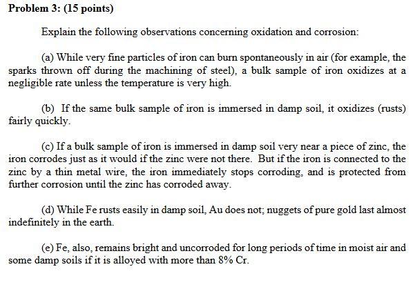Solved Explain the following observations concerning | Chegg.com