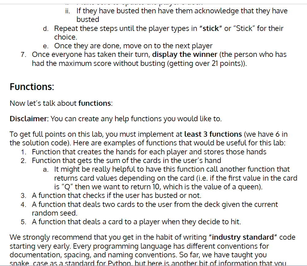 Solved Python blackjack program help. I wrote most of the | Chegg.com