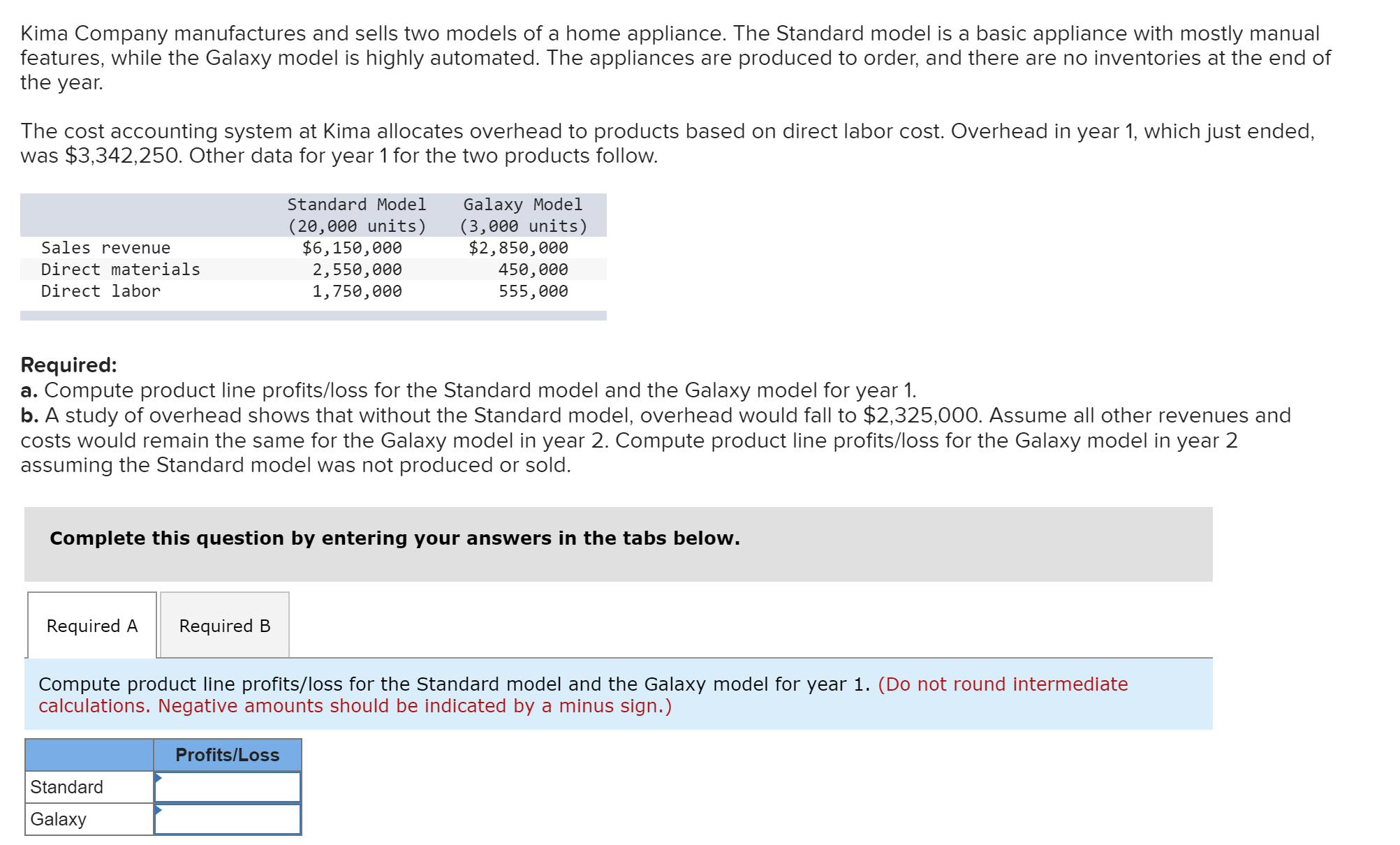Solved Kima Company manufactures and sells two models of a | Chegg.com