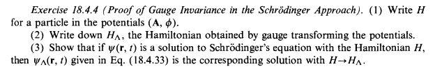 Solved Exercise 18.4.4 (Proof of Gauge Invariance in the | Chegg.com