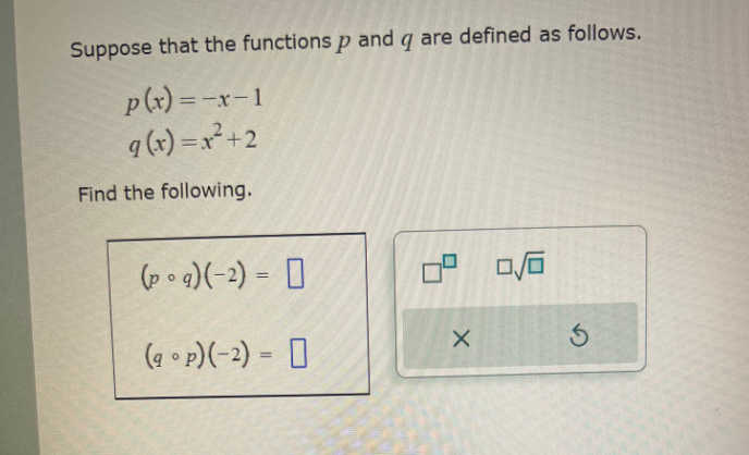 Solved Suppose that the functions p and q are defined as | Chegg.com