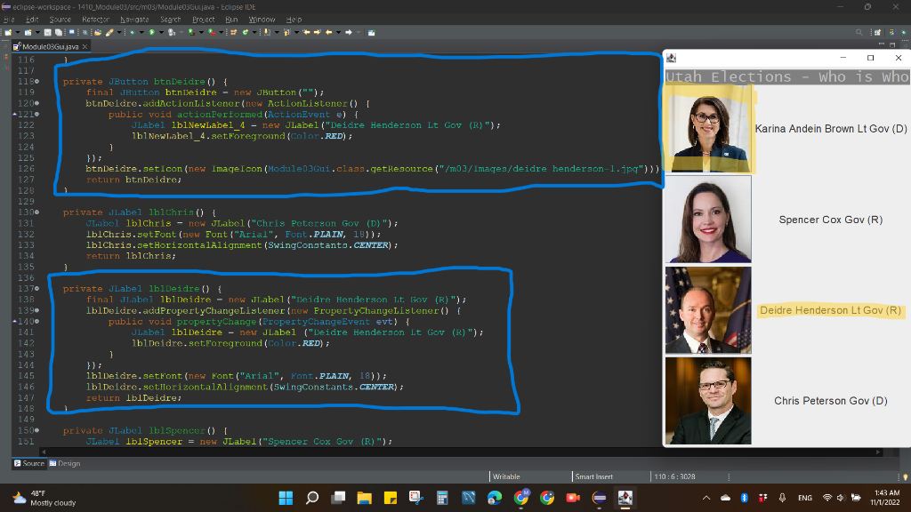 Solved Please let me know what I am doing wrong for Gui | Chegg.com