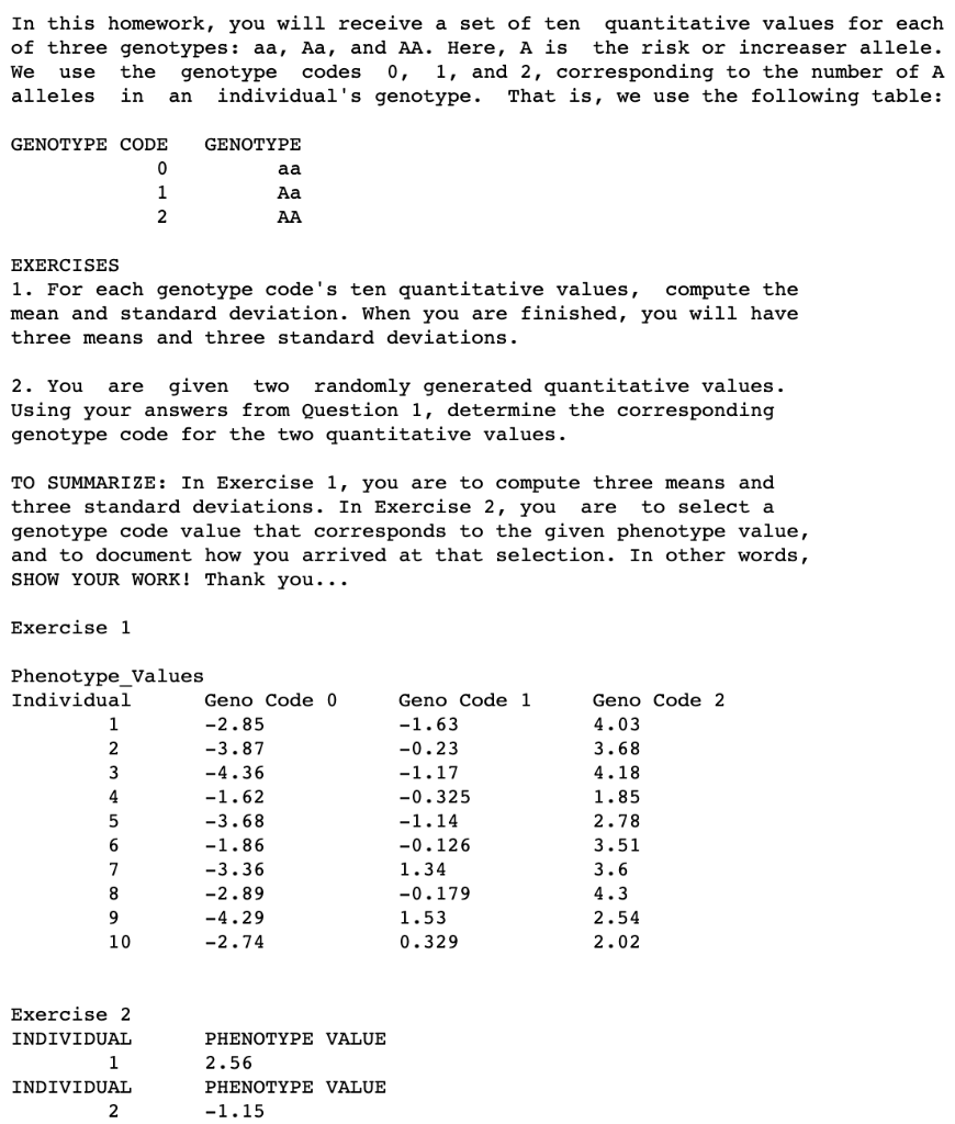 Solved In this homework, you will receive a set of ten | Chegg.com