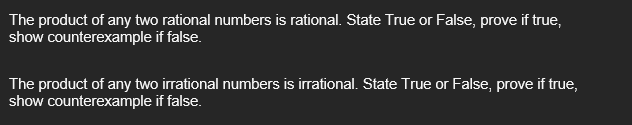 Solved The product of any two rational numbers is rational. | Chegg.com