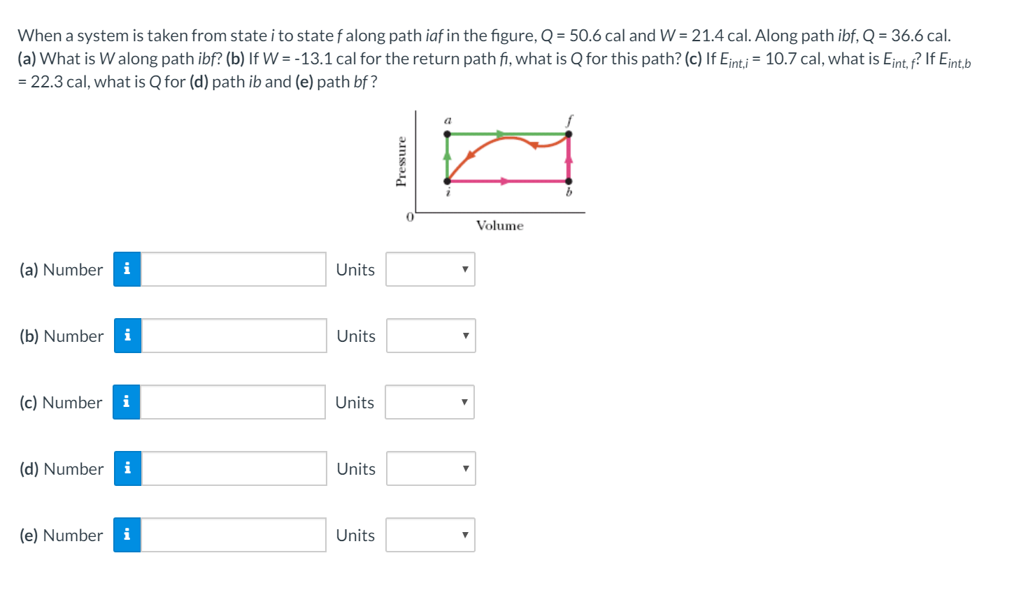 Solved When a system is taken from state i to state f along | Chegg.com