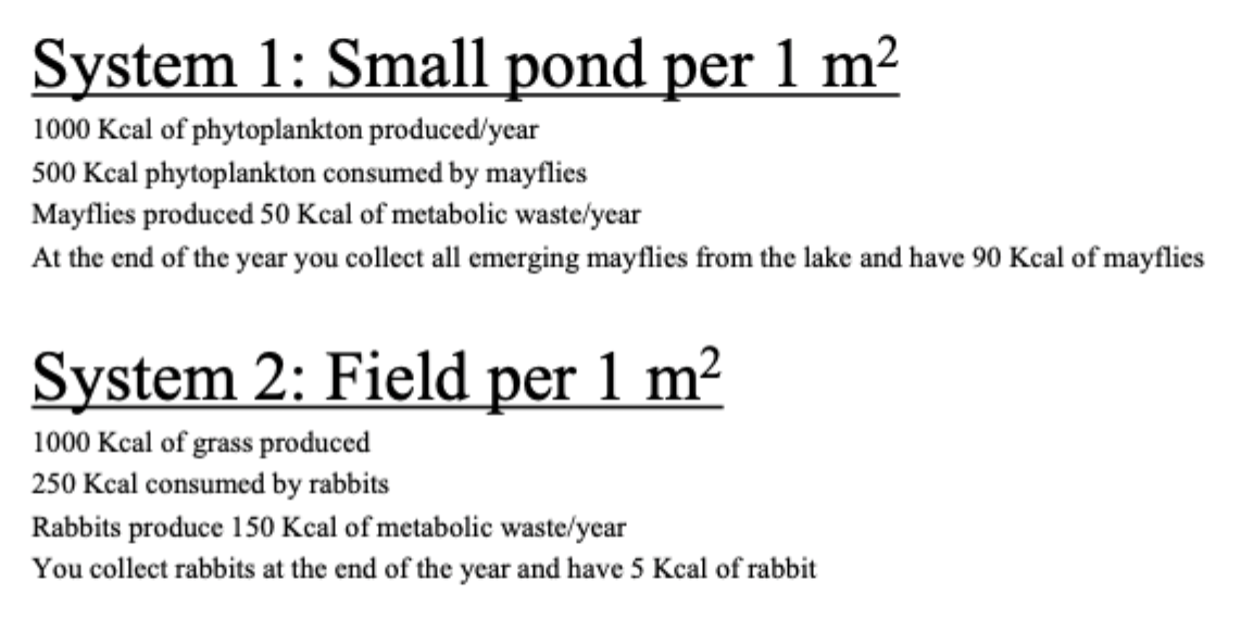 Solved System 2: Field per \( 1 \mathrm{~m}^{2} \)1000 ﻿Kcal | Chegg.com
