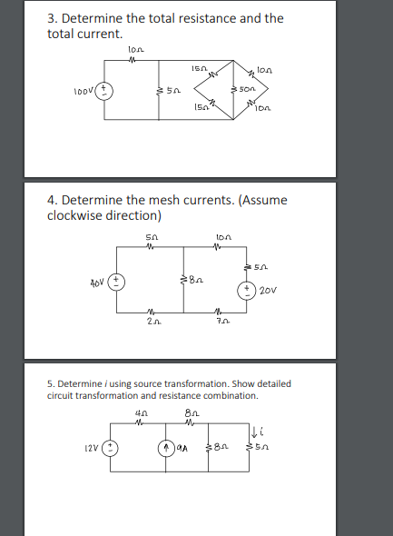 Solved 3. Determine the total resistance and the total | Chegg.com