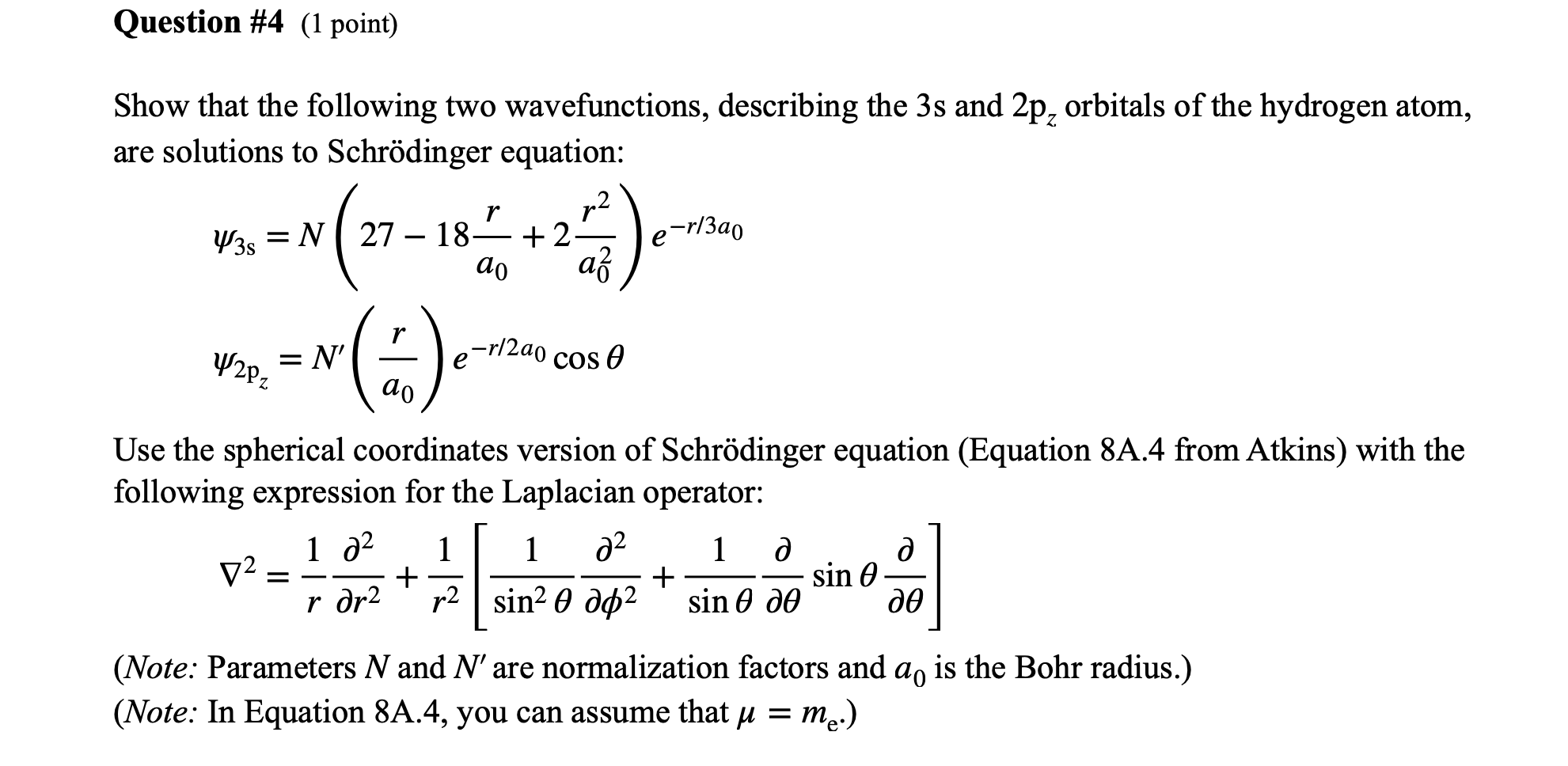 Solved Show that the following two wavefunctions, describing | Chegg.com