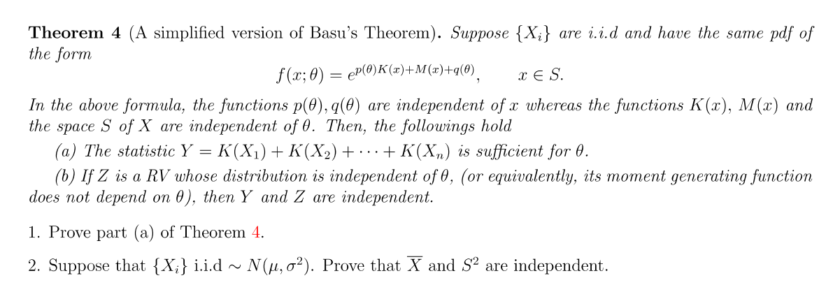 Solved Theorem 4 A Simplified Version Of Basus Theorem
