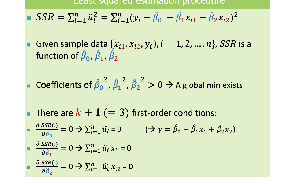 Consider a MLR with two independent variables x1 and | Chegg.com