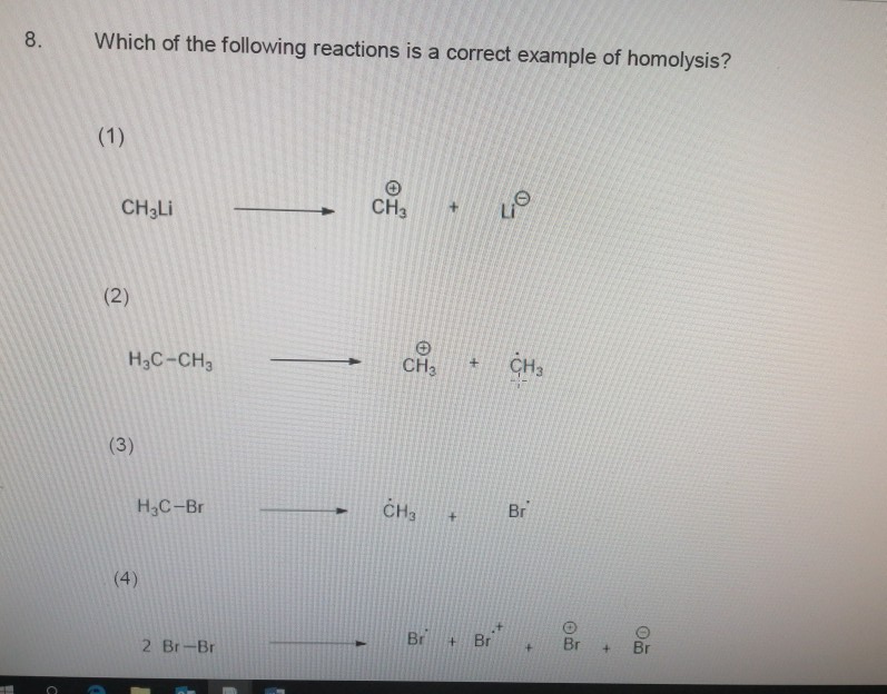 Solved Which of the following reactions is a correct example | Chegg.com