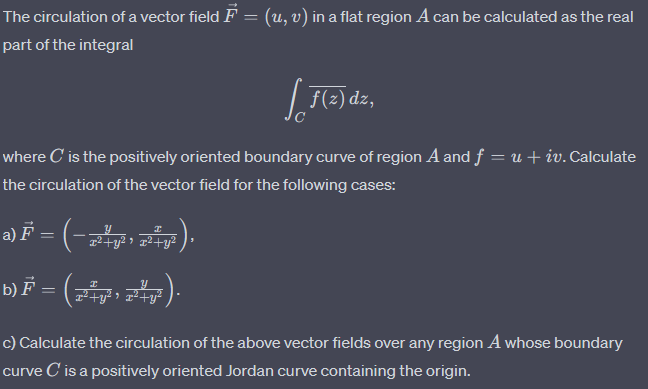 Solved The circulation of a vector field F=(u,v) in a flat | Chegg.com