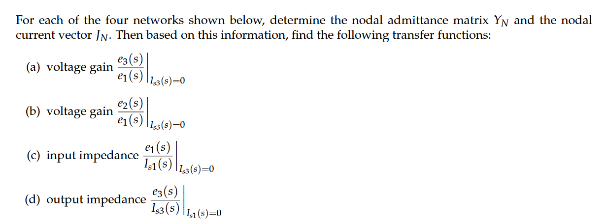 Solved For each of the four networks shown below, determine | Chegg.com