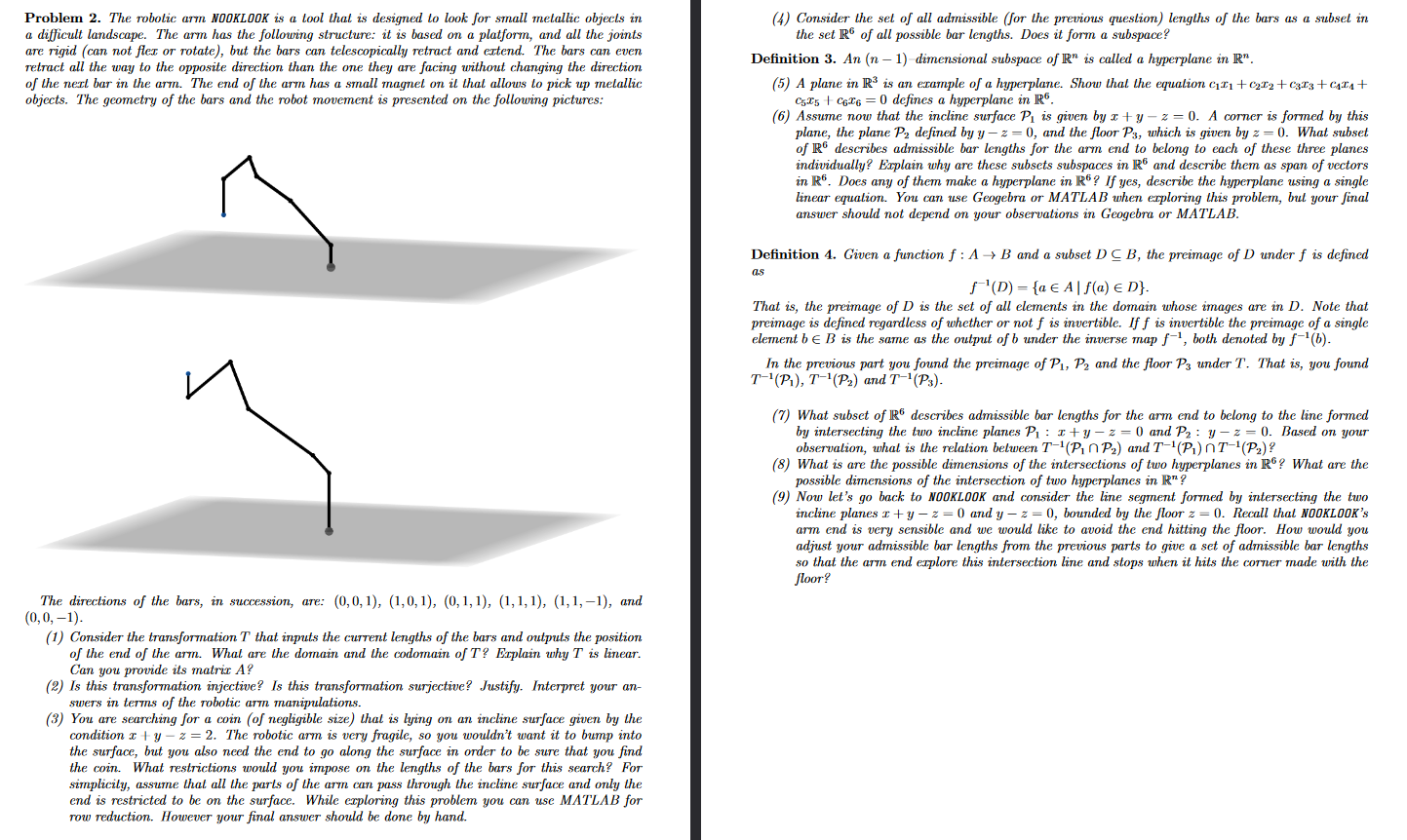Solved Problem 2. ﻿The ﻿robotic arm NOOKLOOK is ﻿a ﻿tool | Chegg.com