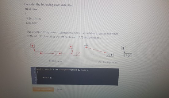 Solved Consider the following class definition class Link | Chegg.com