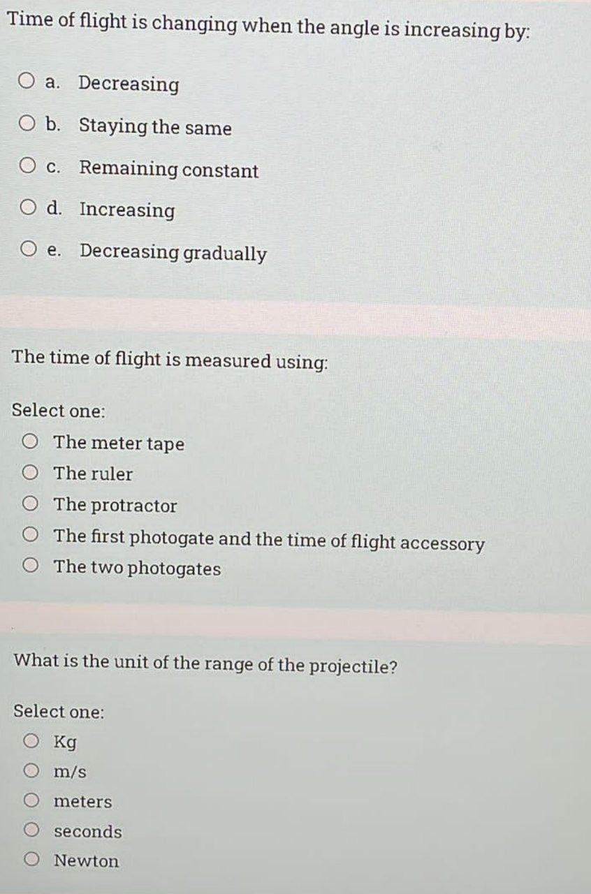 Solved Time of flight is changing when the angle is | Chegg.com