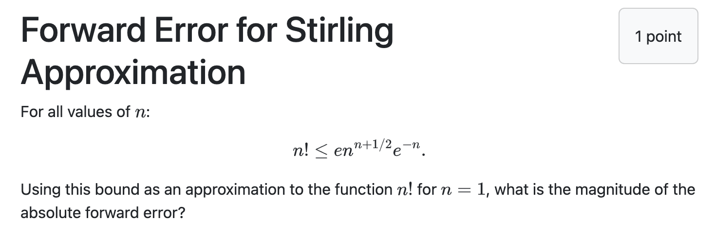 Solved Forward Error For Stirling Approximation For All